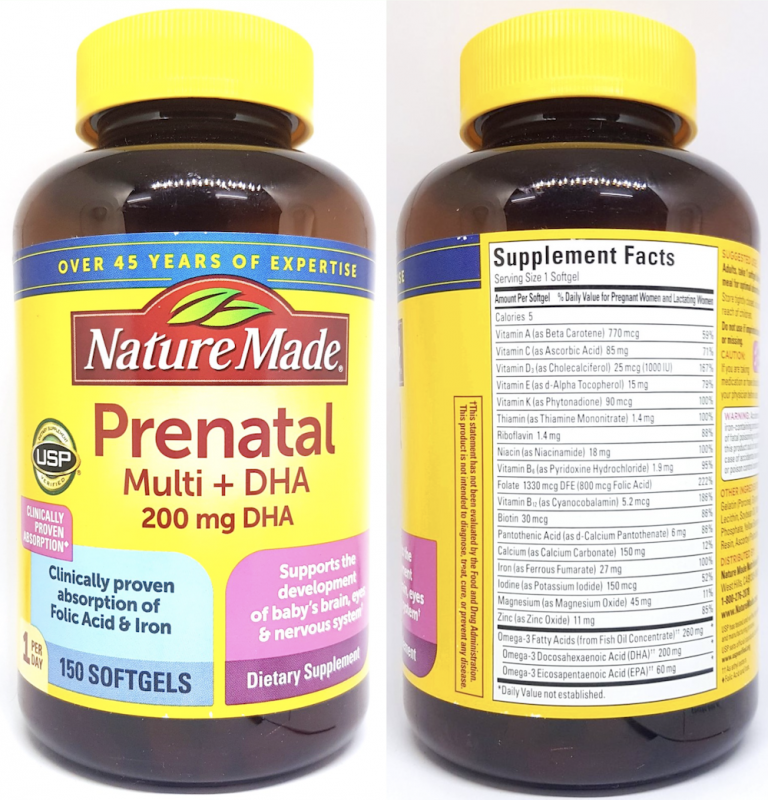 Viên uống bổ sung Vitamin Nature Made Prenatal Multi+ DHA MỸ cho bà bầu