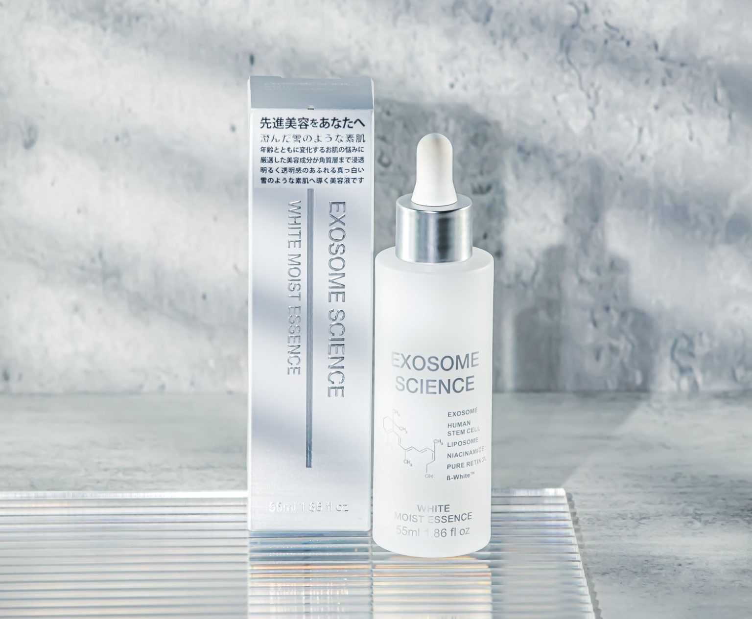 Tinh chất dưỡng ẩm trắng da Exosome Science White Moist Essence Nhật Bản